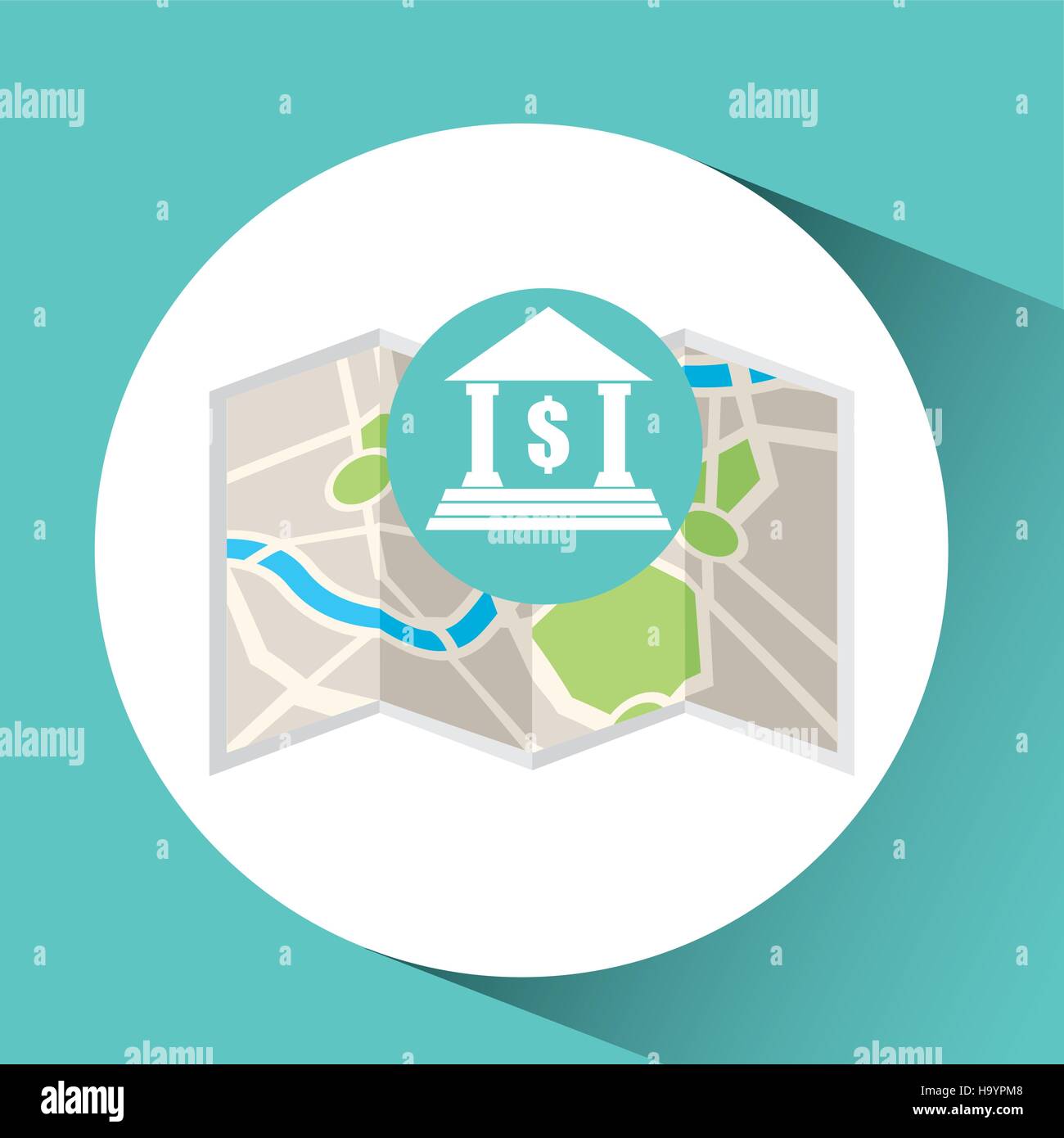 bank building map pin pointer design vector illustration eps 10 Stock ...