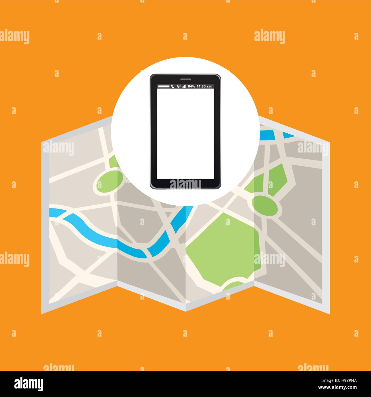 map mobile phone navigation vector illustration eps 10 Stock Vector ...