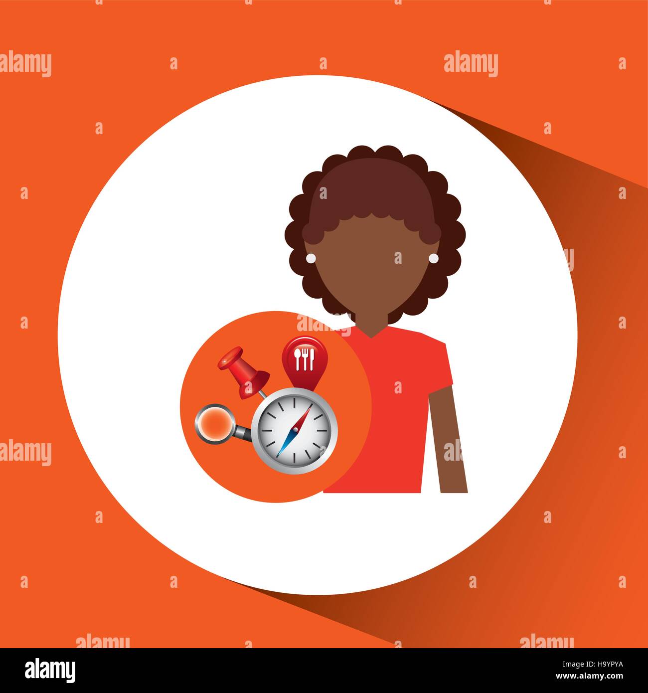afroamerican character navigation elements concept vector illustration ...