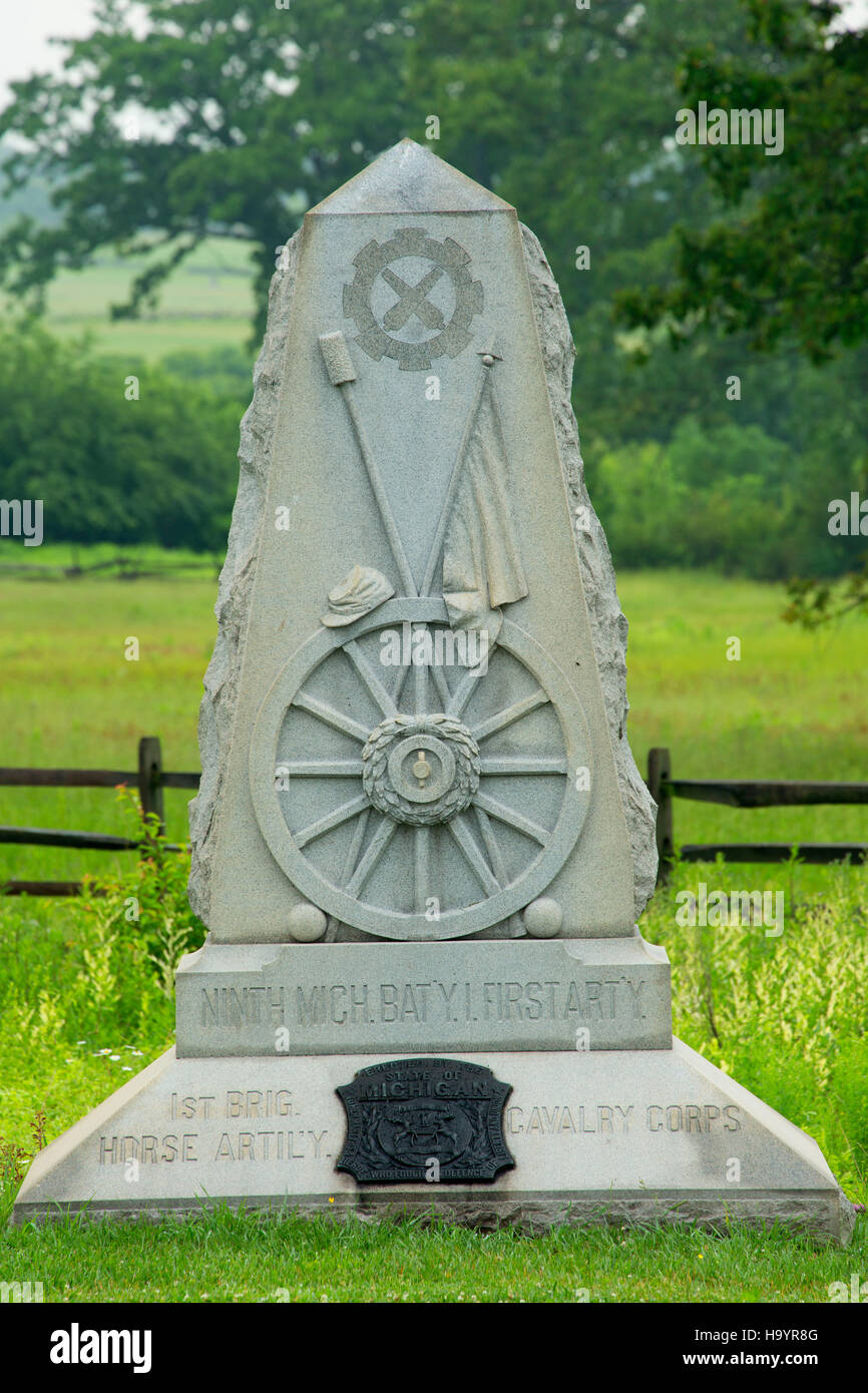 9th Michigan Battery monument, Gettysburg National Military Park ...