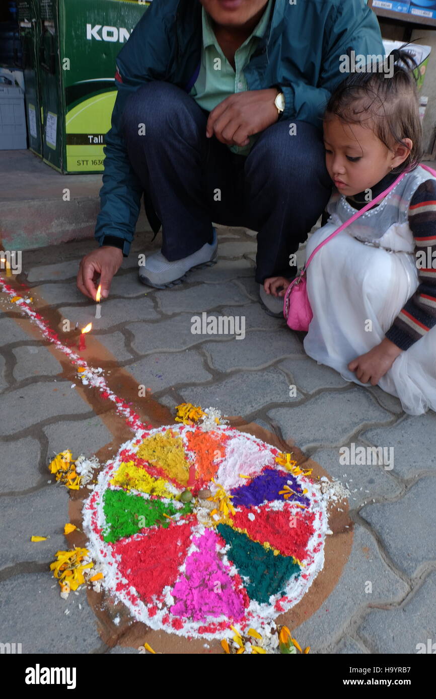people prepare for the tihkal ceremony in kathmandu, nepal in nov. 2016 ...