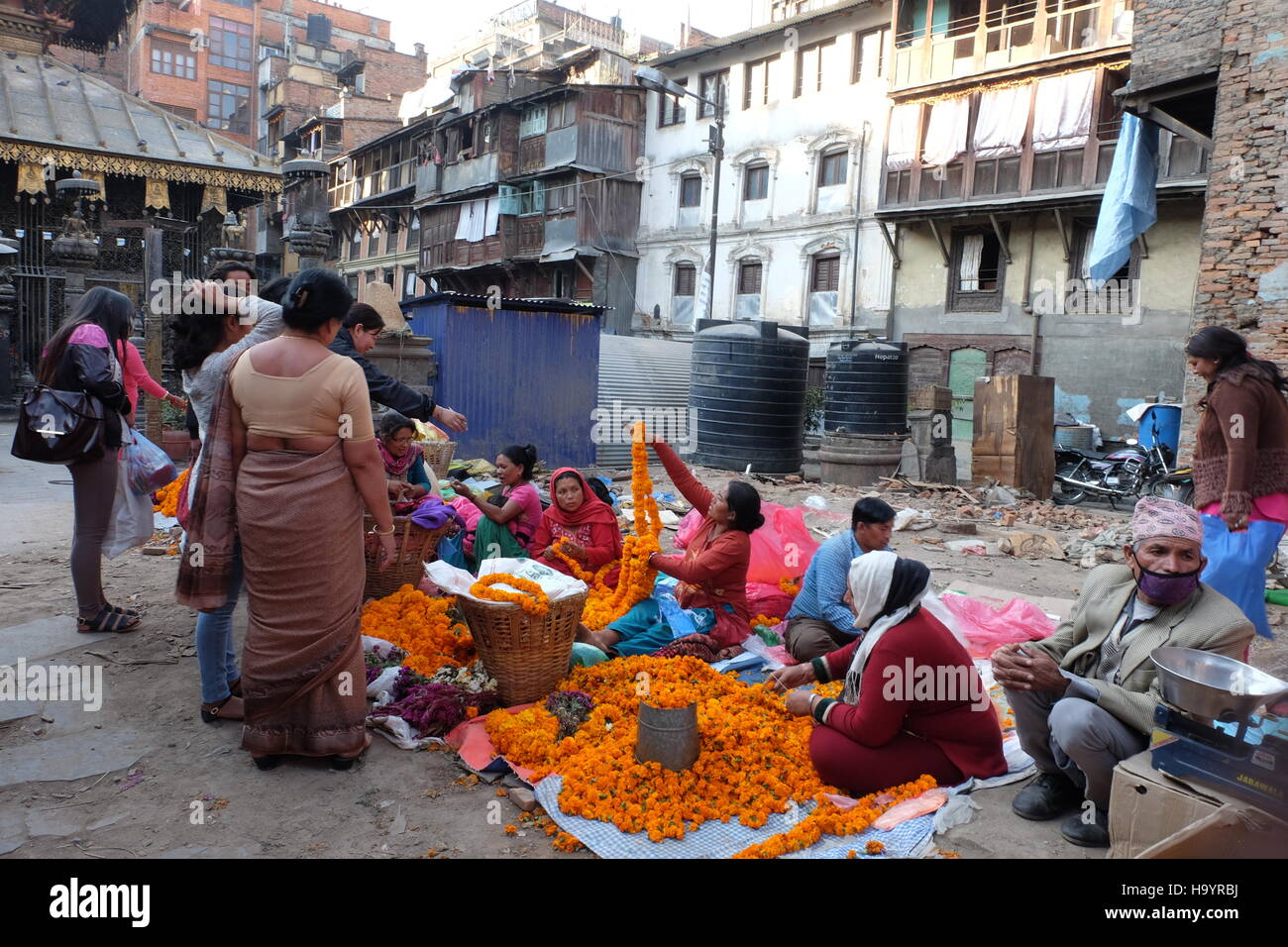 people prepare for the tihkal ceremony in kathmandu, nepal in nov. 2016 ...