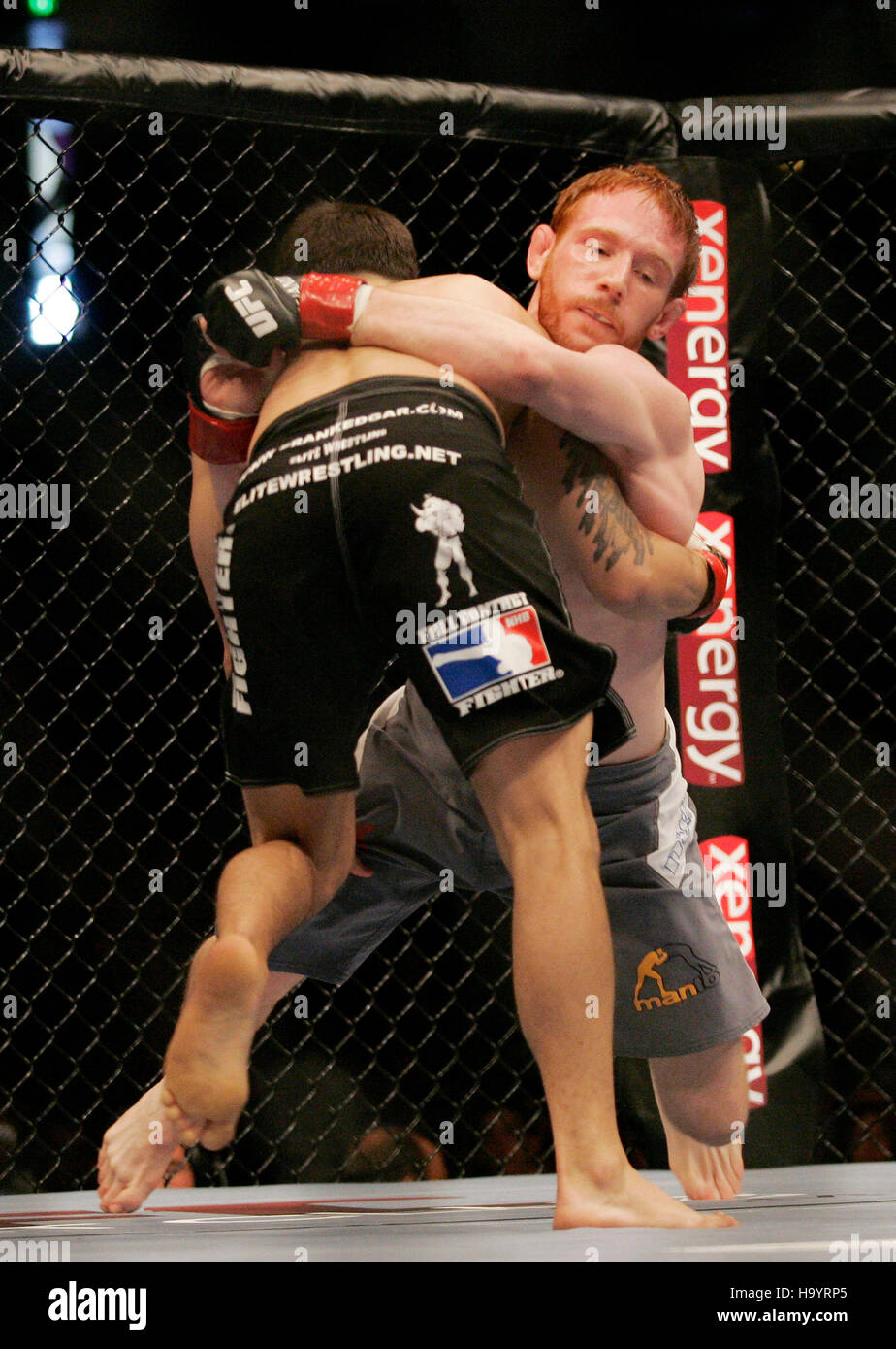 Frank Edgar, left, fights Mark Bocek at UFC 73 at the Arco Arena in ...