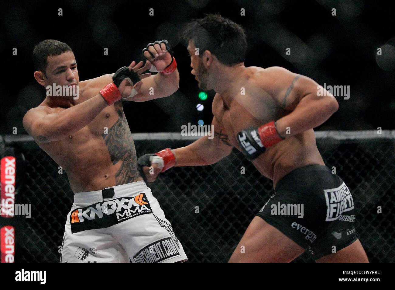 Jorge Gurgel, right, fights Diego Saraiva during UFC 73 at the Arco ...