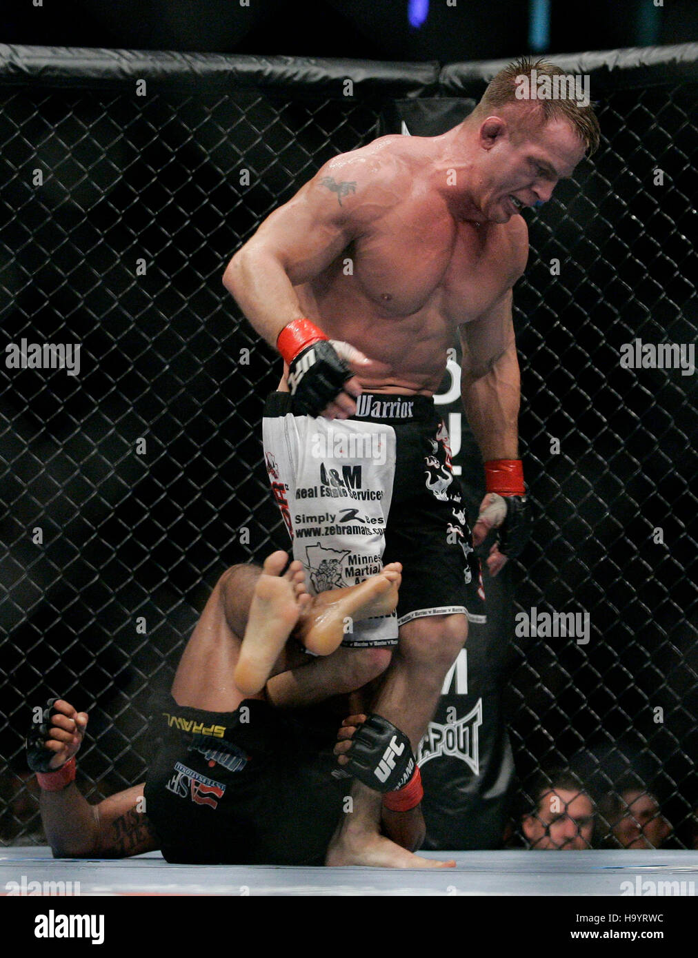Sean Sherk, right, fights Hermes Franca during UFC 73 at the Arco Arena ...