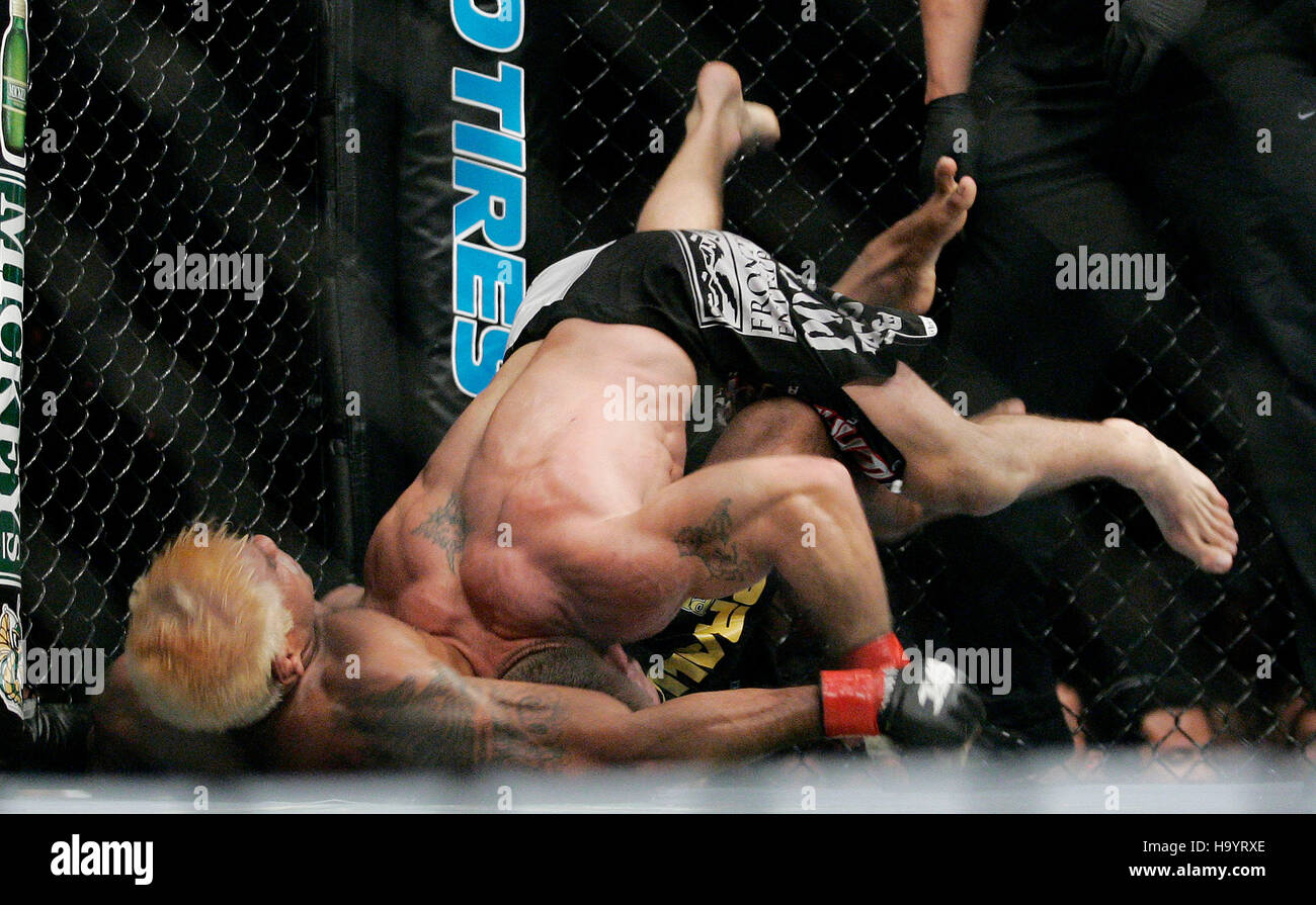 Sean Sherk, right, fights Hermes Franca during UFC 73 at the Arco Arena ...