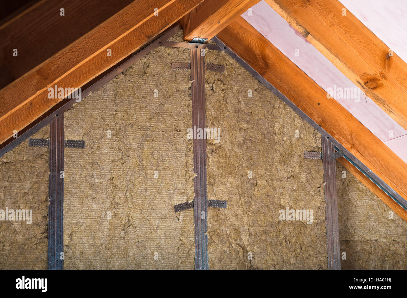 Attick loft insulation Stock Photo - Alamy