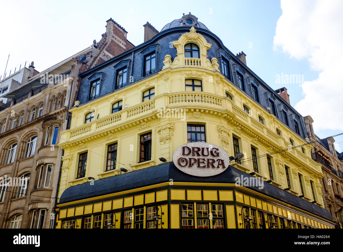 Drug Opera restaurant, Brussels, Belgium Stock Photo - Alamy