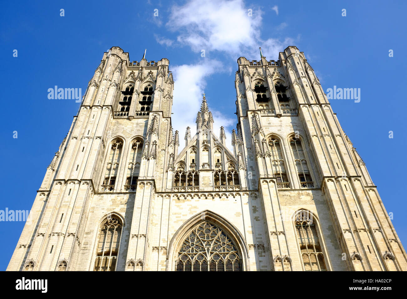 Cardinal Mercier statue at Cathedral of St. Michael and St. Gudula ...