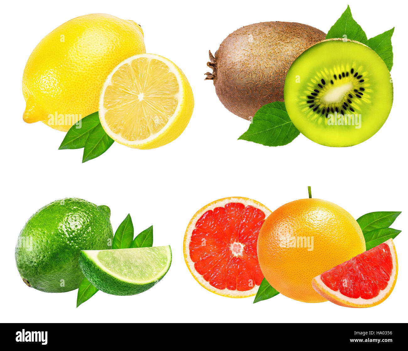 Collection of fruits isolated on white background Stock Photo - Alamy