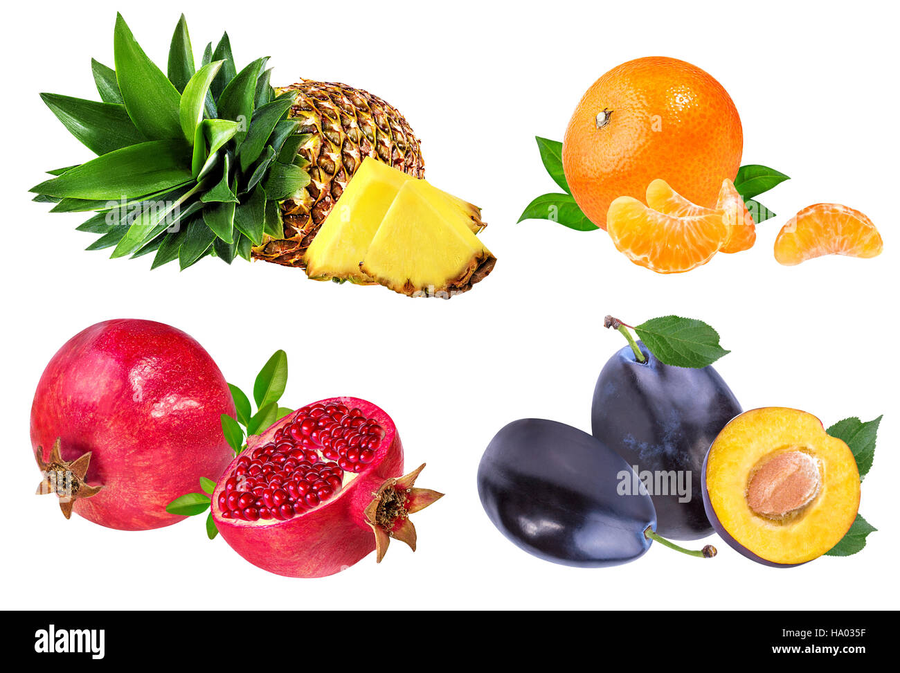 Collection of fruits isolated on white background Stock Photo - Alamy