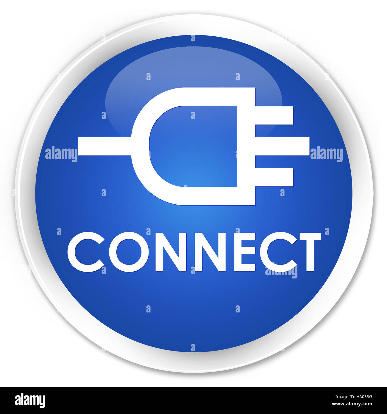 Connect isolated on premium blue round button abstract illustration ...