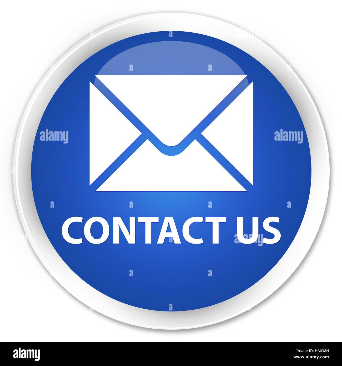Contact us (email icon) isolated on premium blue round button abstract ...
