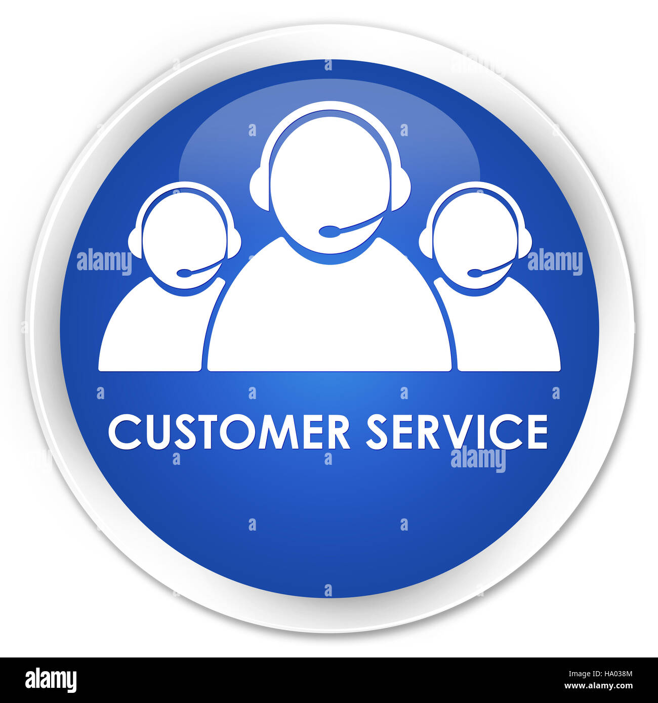 Customer service (team icon) isolated on premium blue round button ...