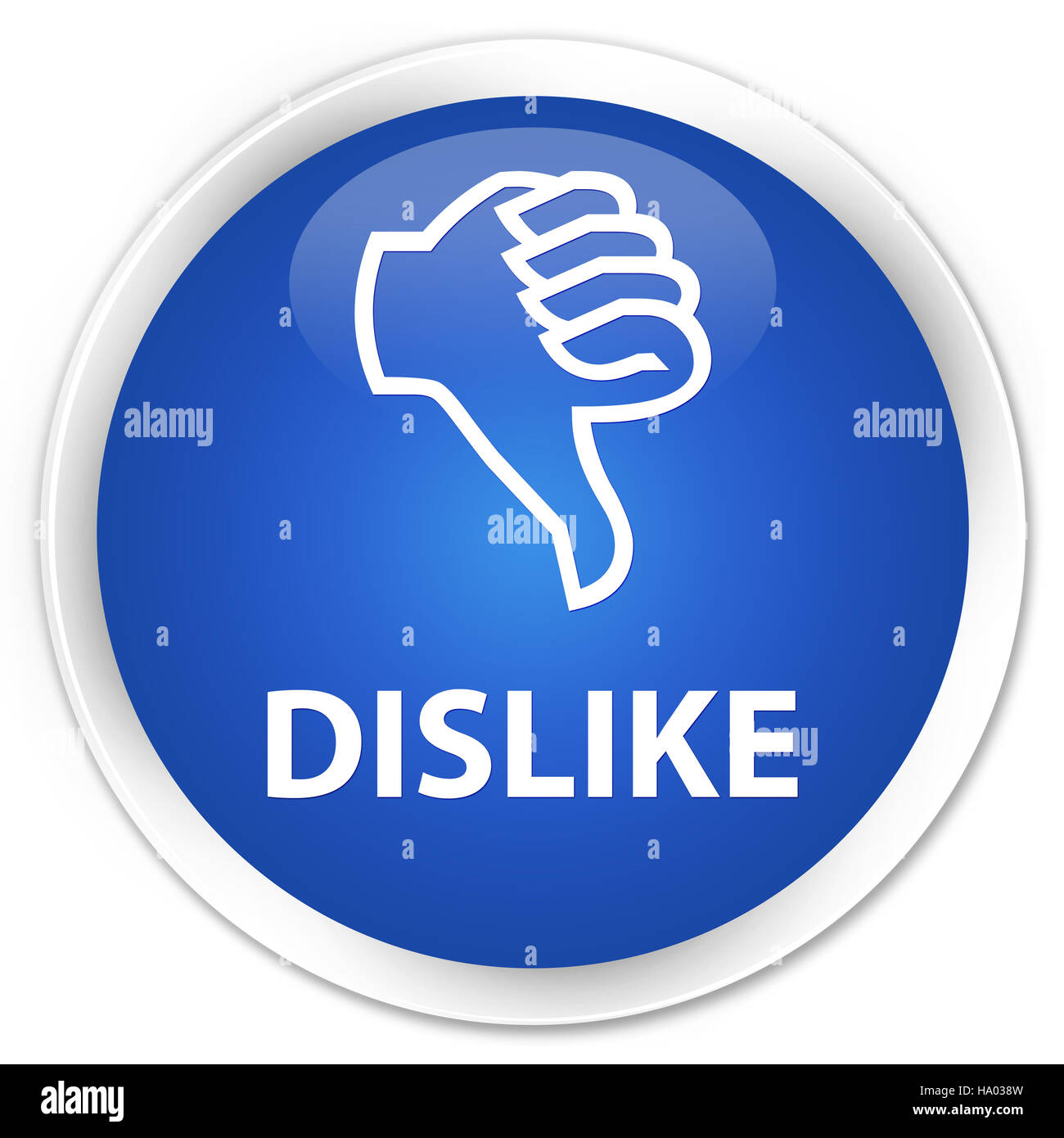 Dislike isolated on premium blue round button abstract illustration ...