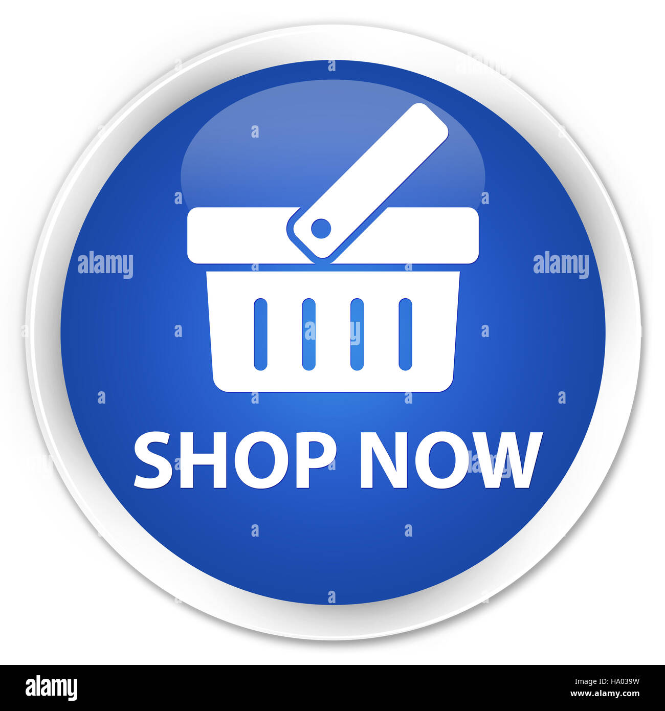 Shop now isolated on premium blue round button abstract illustration ...