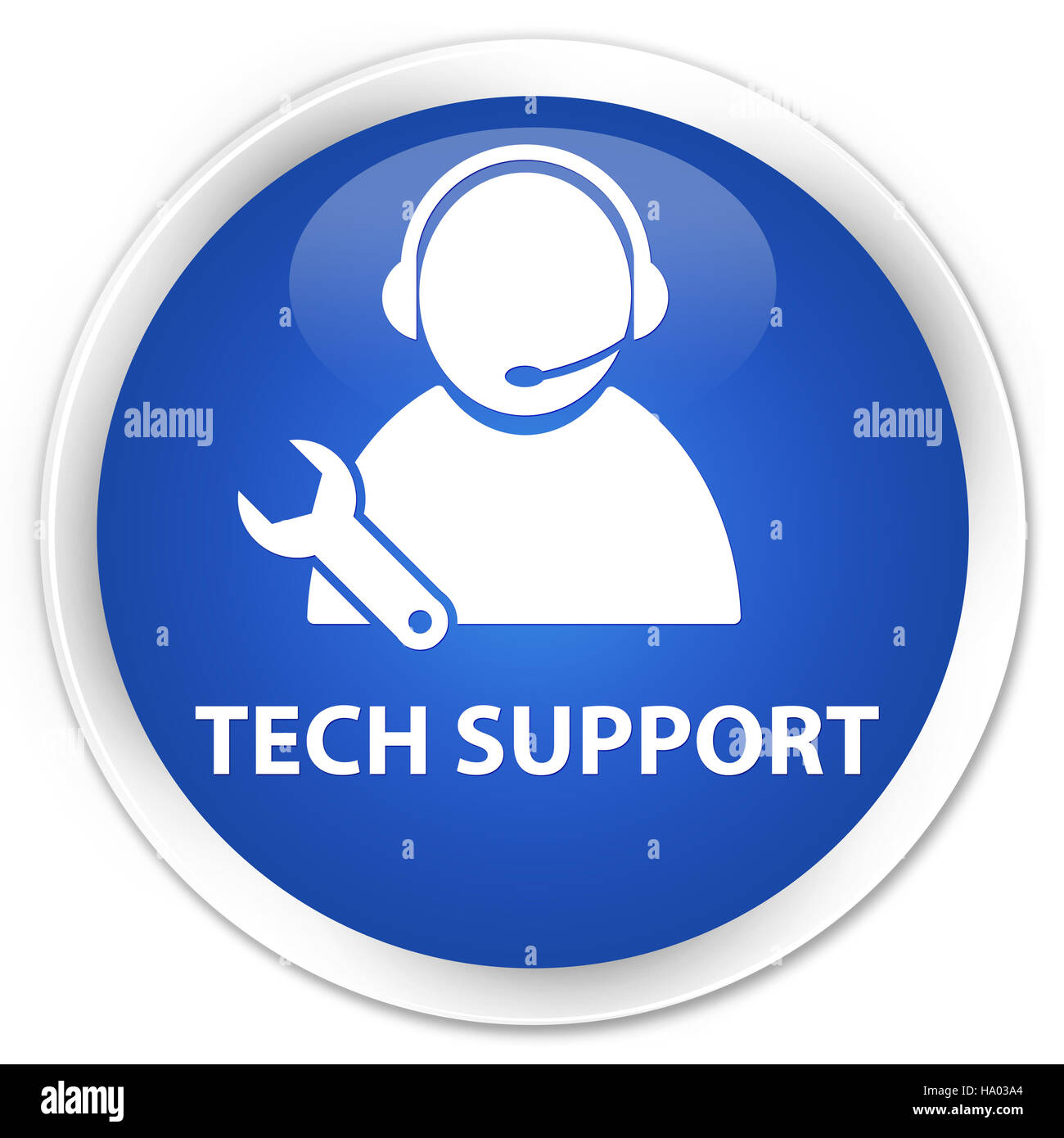 Tech support isolated on premium blue round button abstract ...
