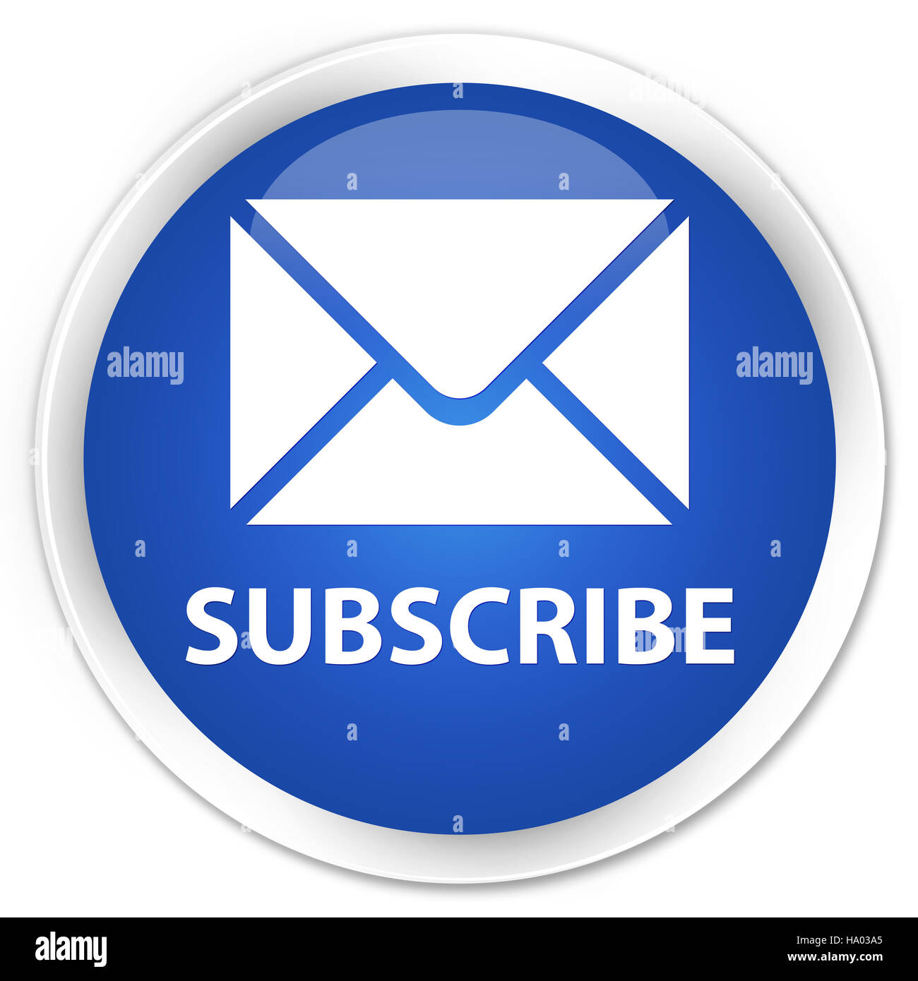 Subscribe (email icon) isolated on premium blue round button abstract ...