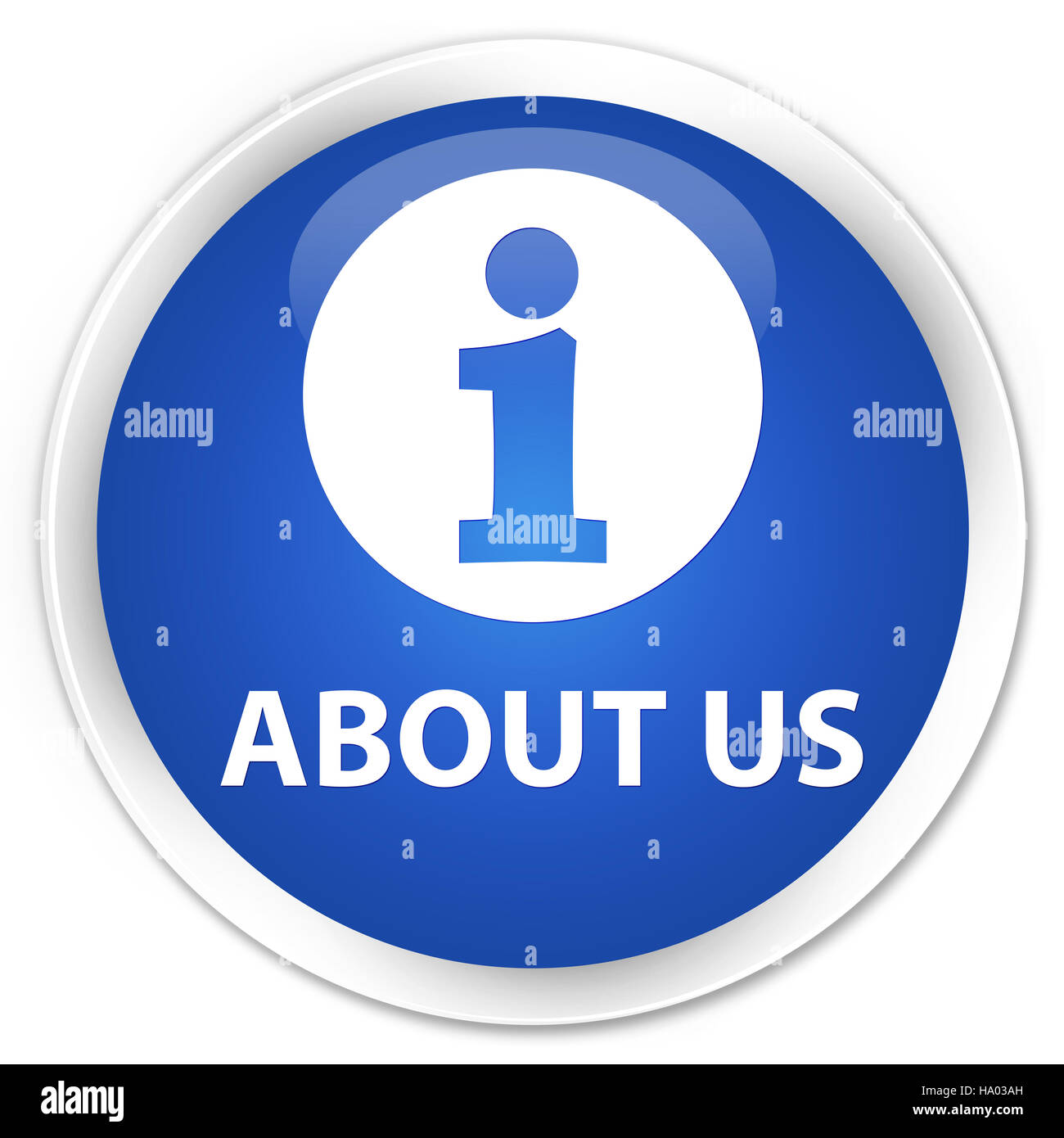 About us isolated on premium blue round button abstract illustration ...