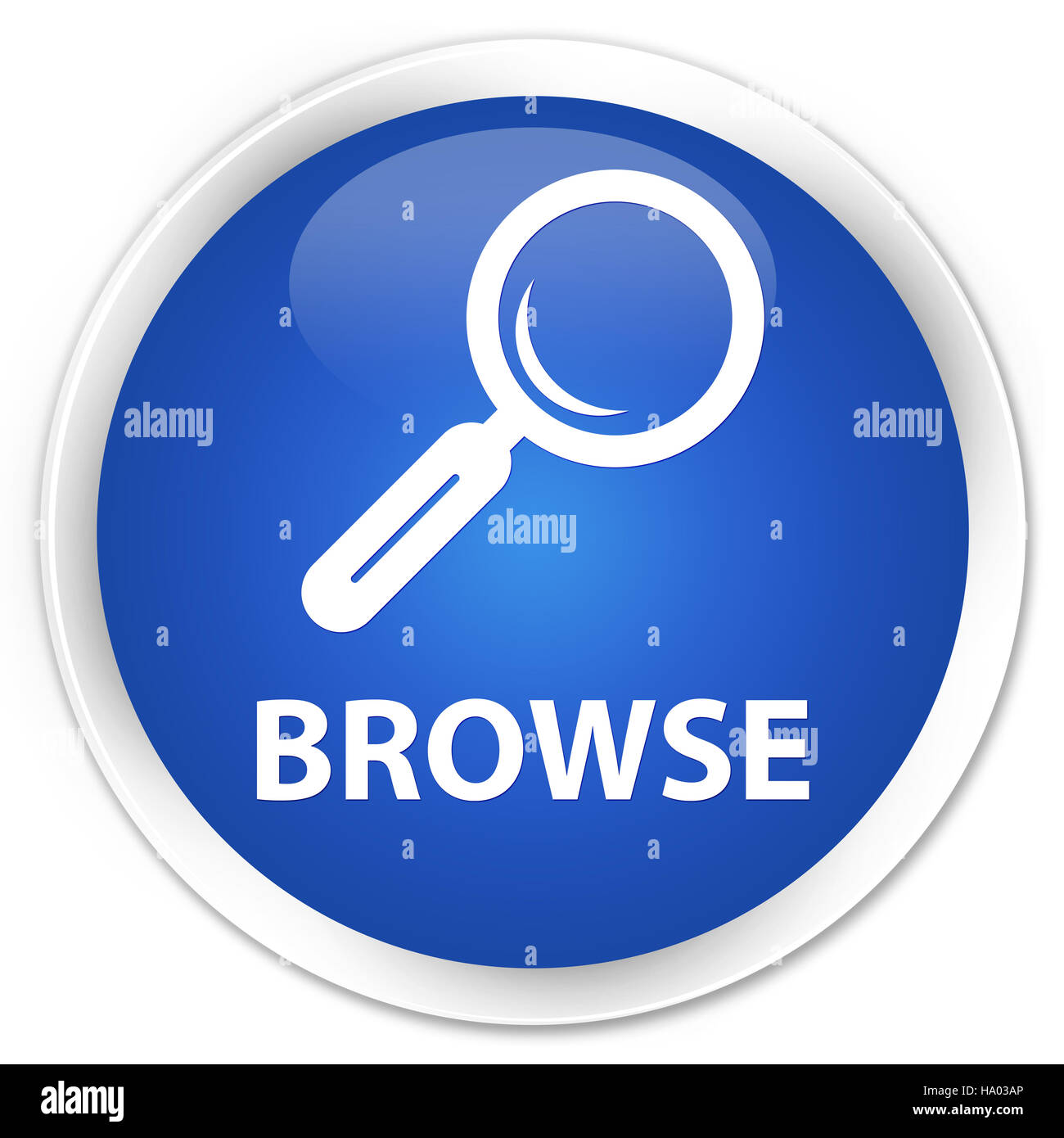 Browse isolated on premium blue round button abstract illustration ...