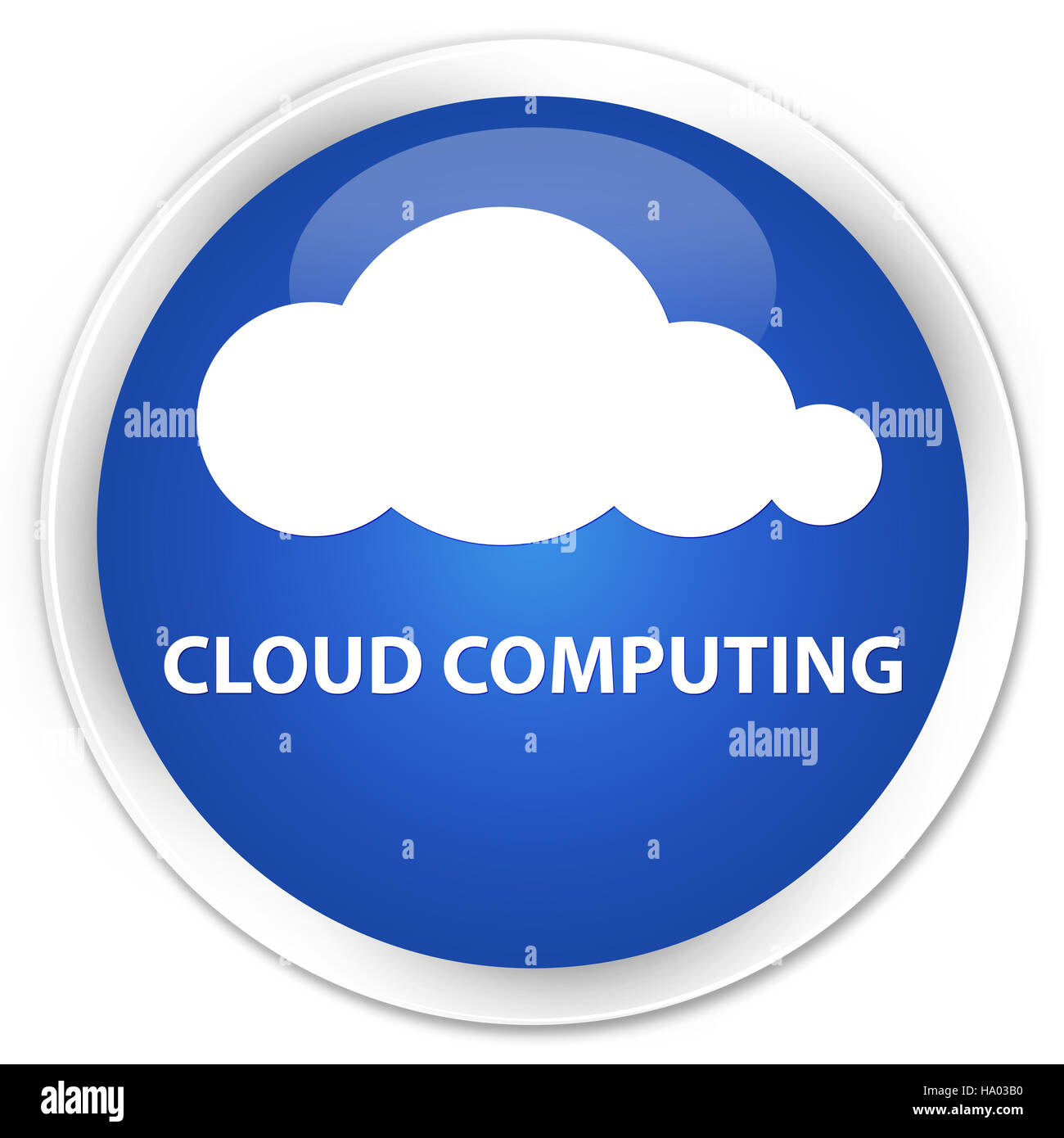 Cloud computing isolated on premium blue round button abstract illustration Stock Photo - Alamy