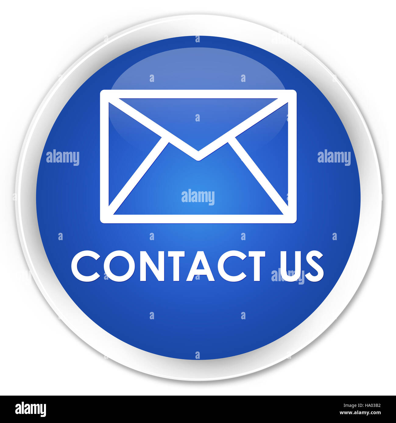 Contact us (email icon) isolated on premium blue round button abstract ...