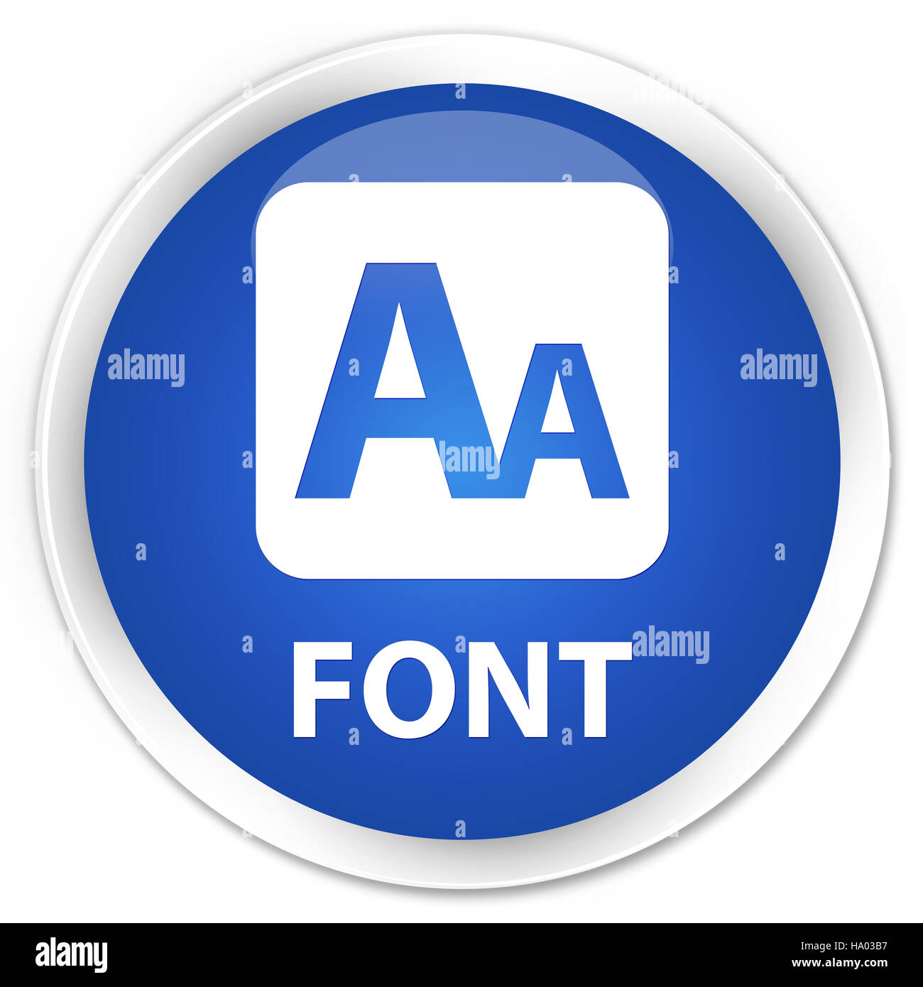 Font isolated on premium blue round button abstract illustration Stock ...