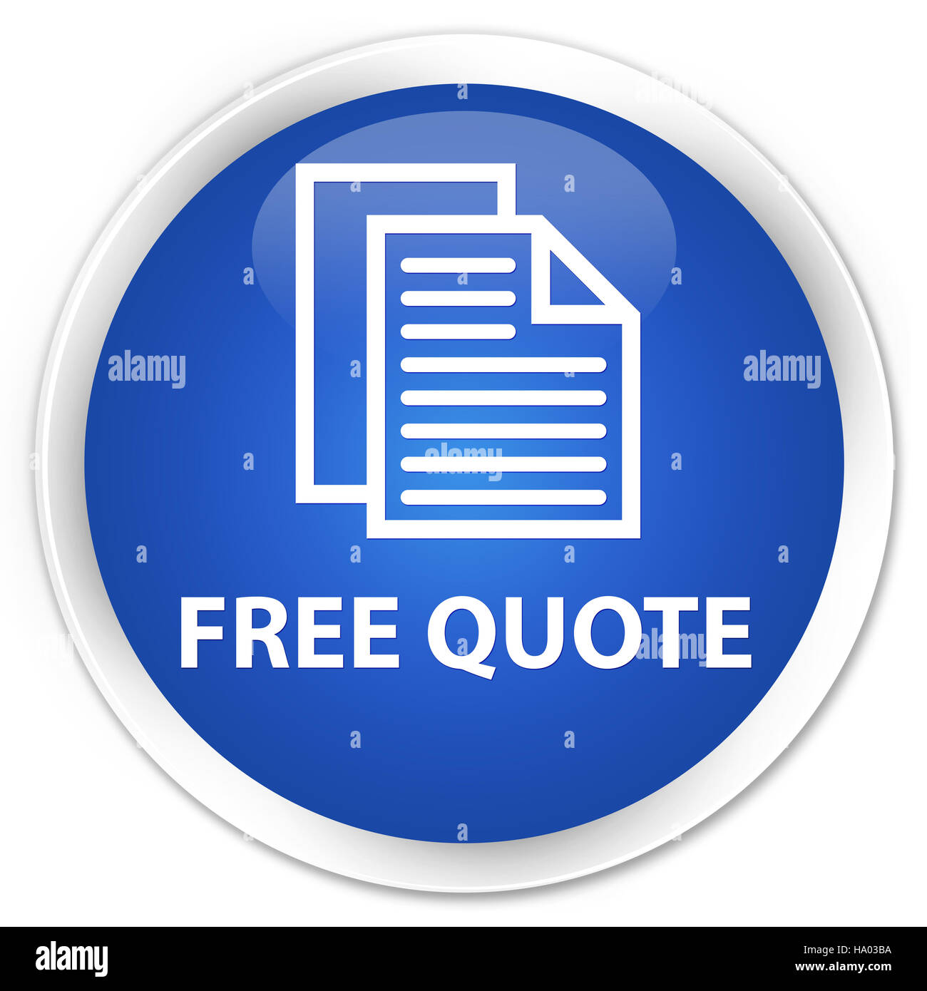 Free quote isolated on premium blue round button abstract illustration ...