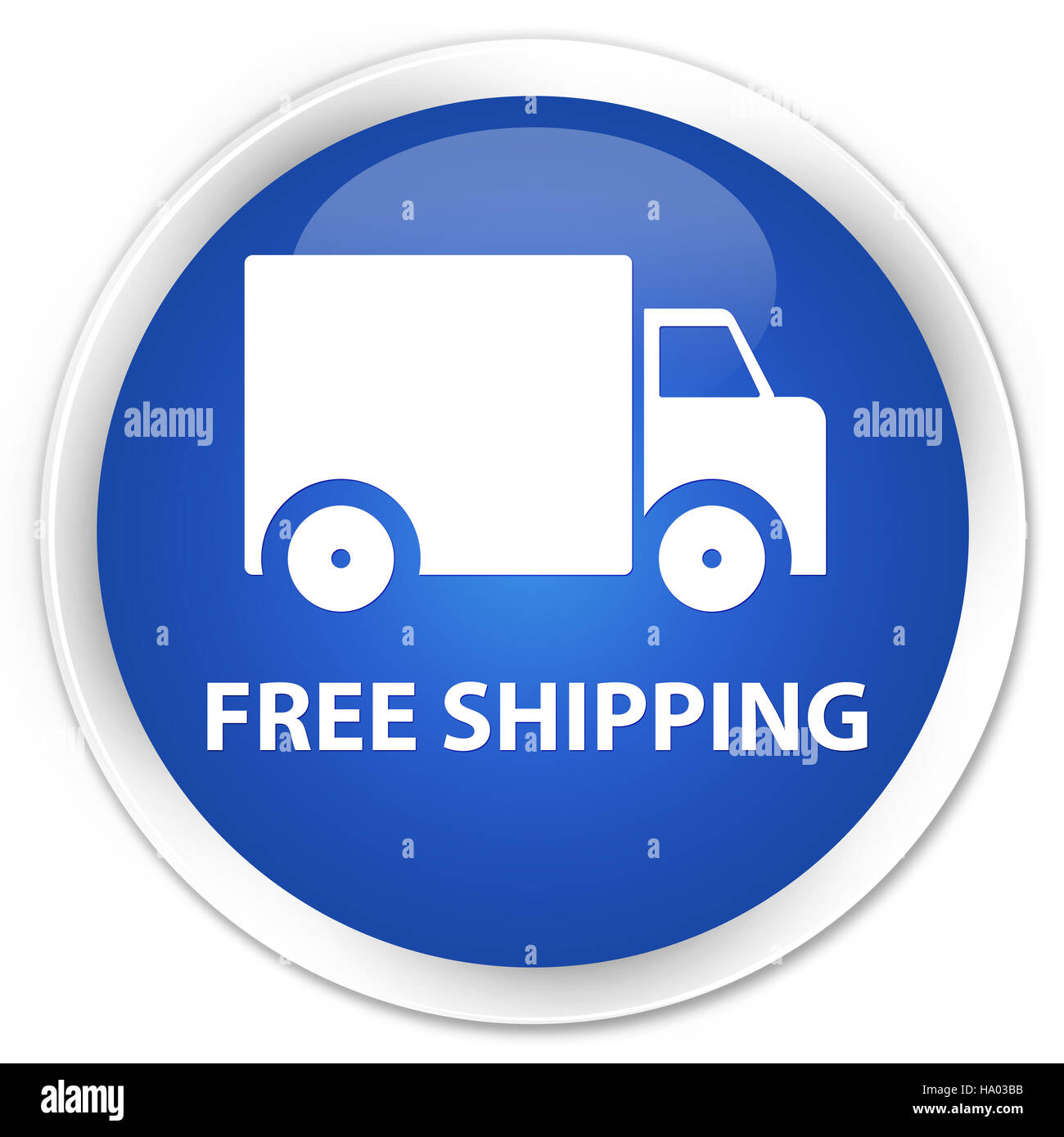 Free shipping isolated on premium blue round button abstract ...