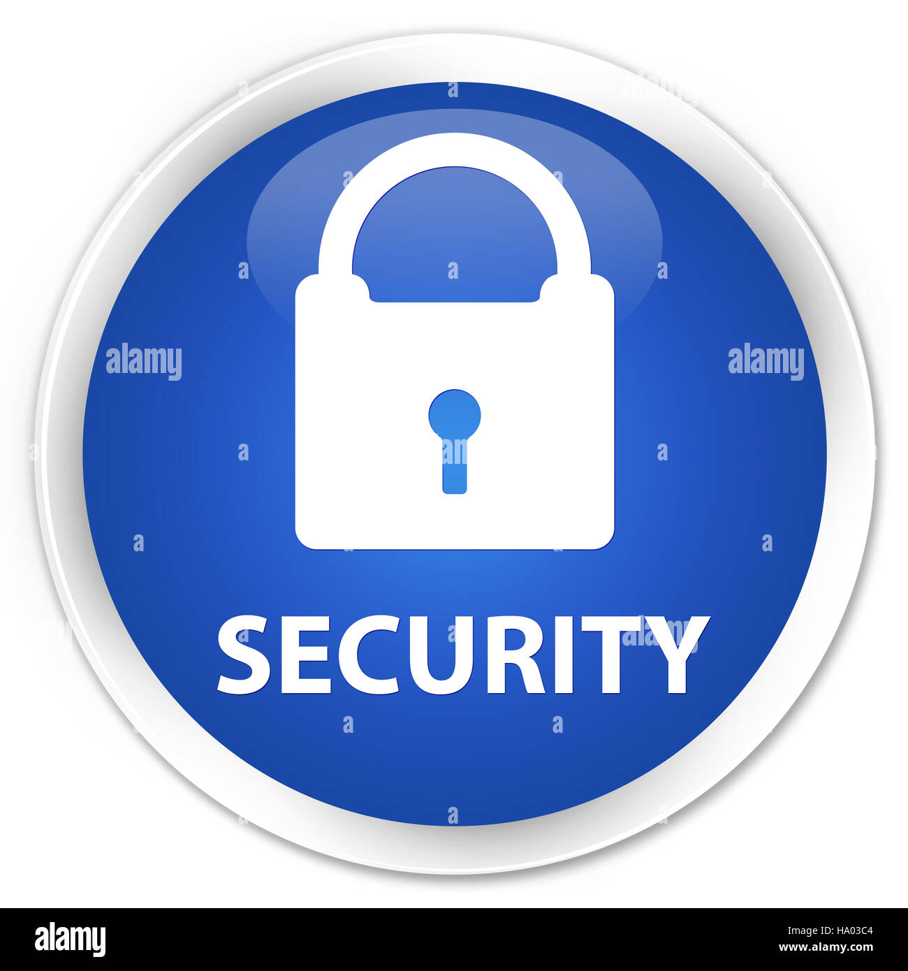 Security (padlock icon) isolated on premium blue round button abstract ...
