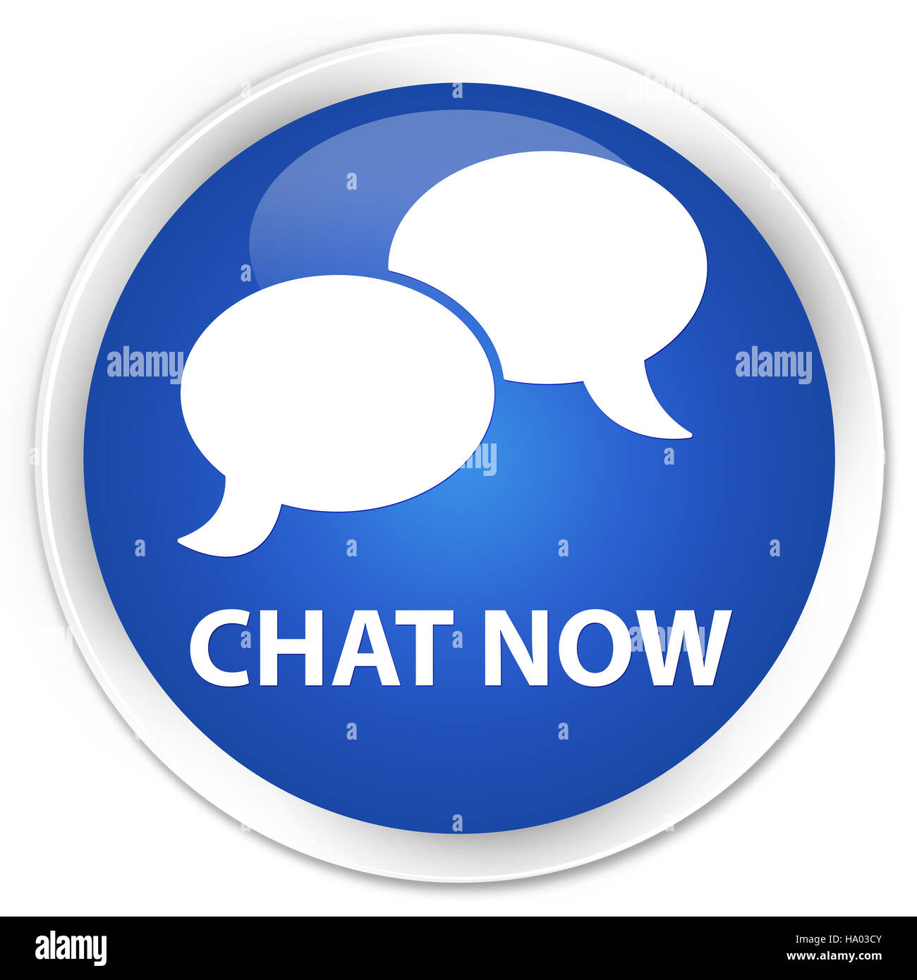 Chat now isolated on premium blue round button abstract illustration ...