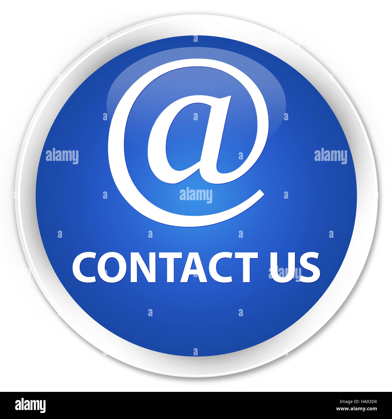 Contact us (email address icon) isolated on premium blue round button ...