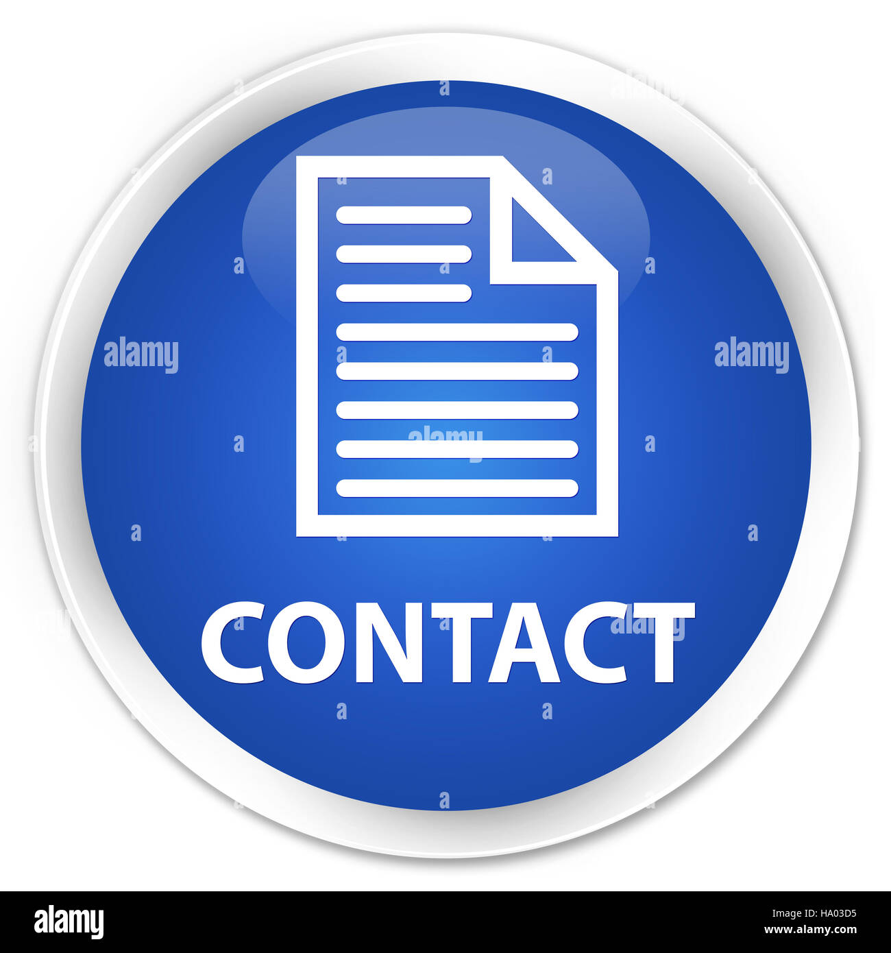 Contact (page icon) isolated on premium blue round button abstract ...