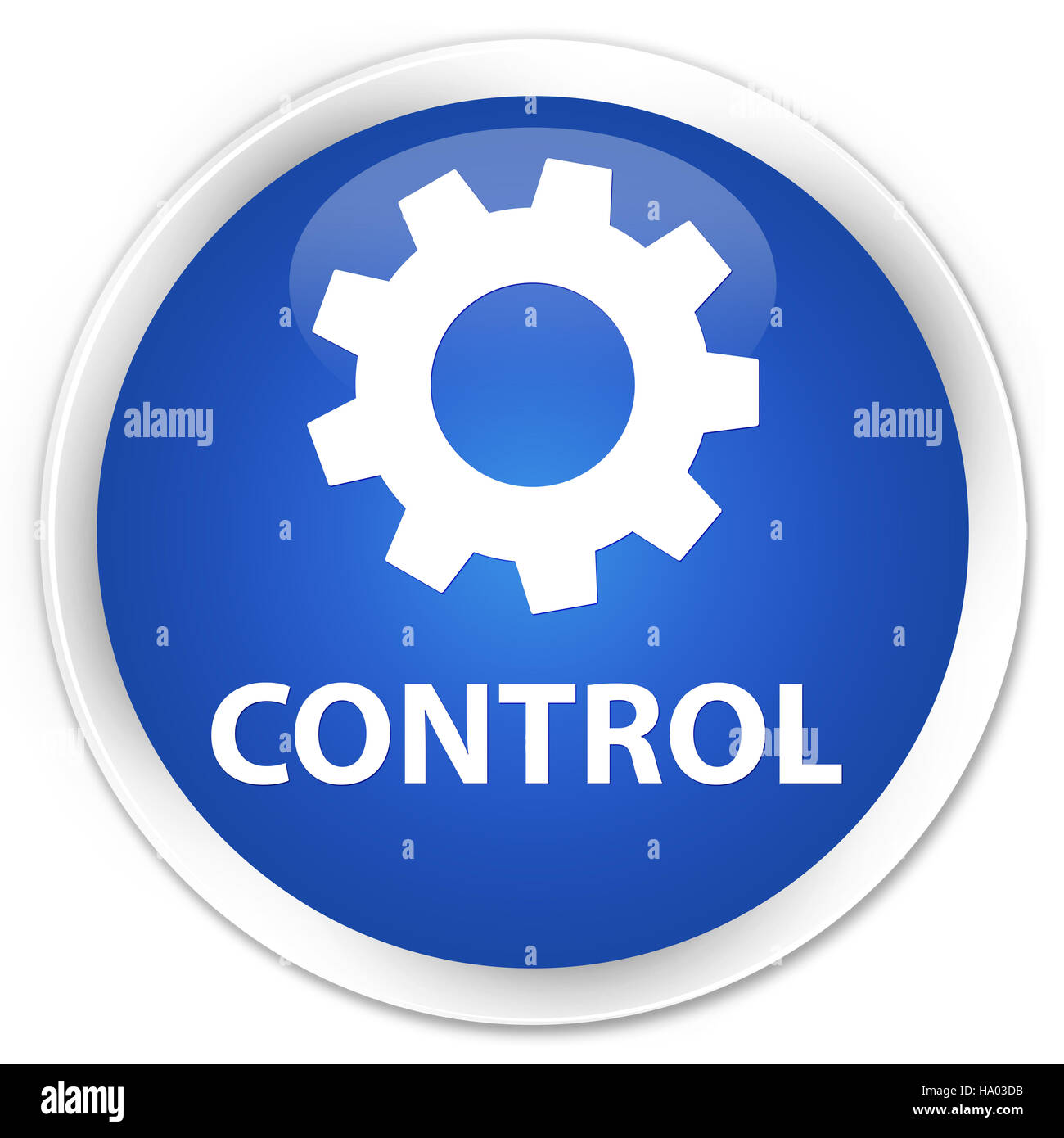 Control (settings icon) isolated on premium blue round button abstract ...