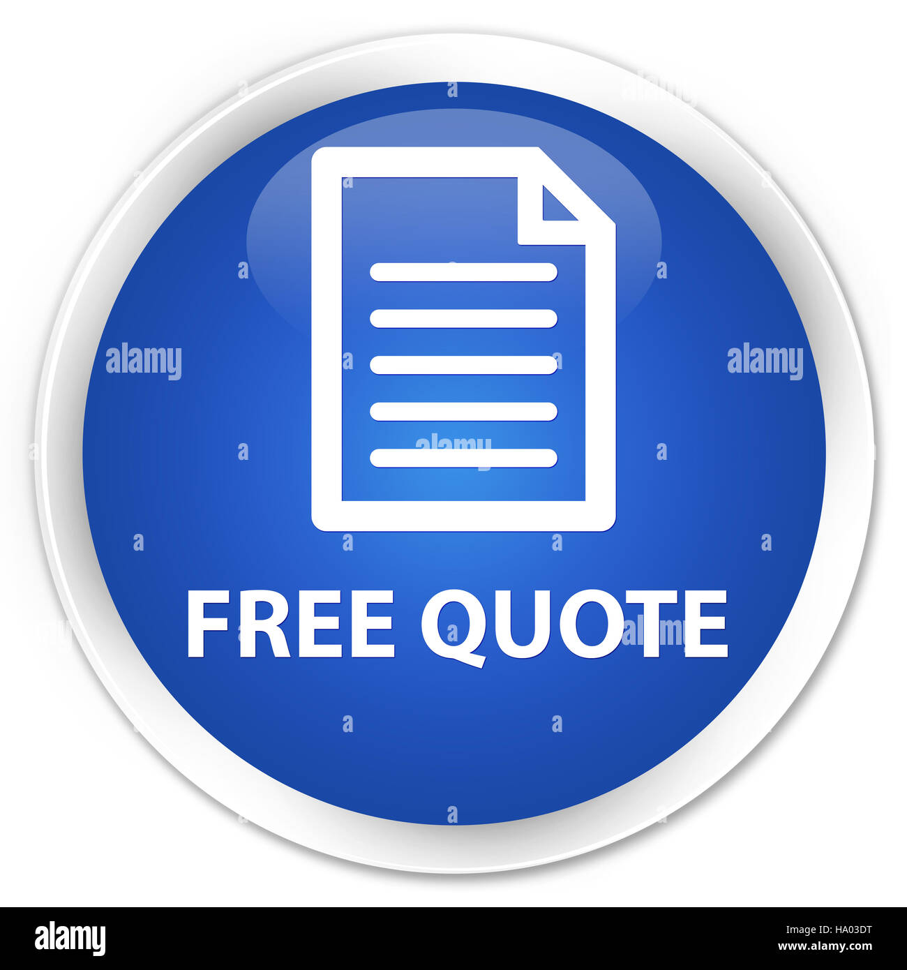 Free quote (page icon) isolated on premium blue round button abstract ...