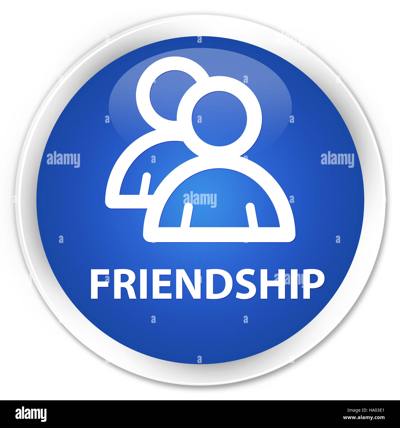Friendship (group icon) isolated on premium blue round button abstract ...