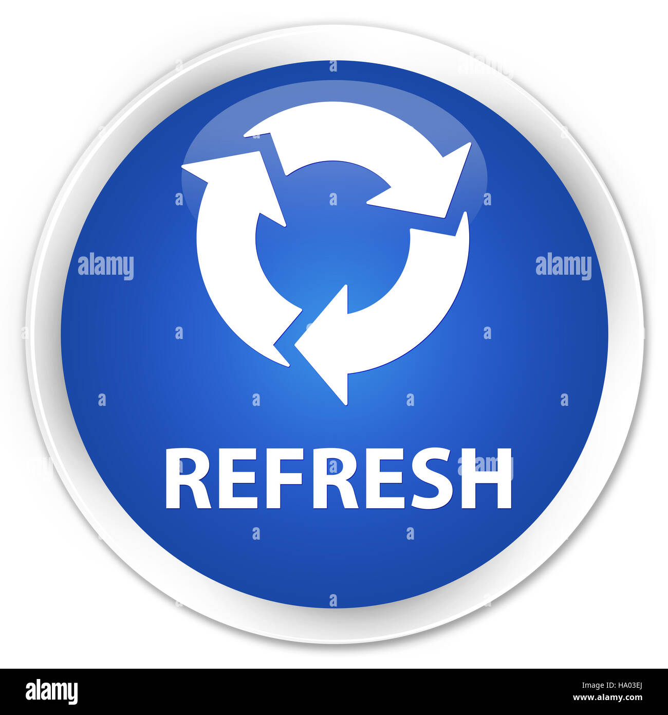 Refresh isolated on premium blue round button abstract illustration ...