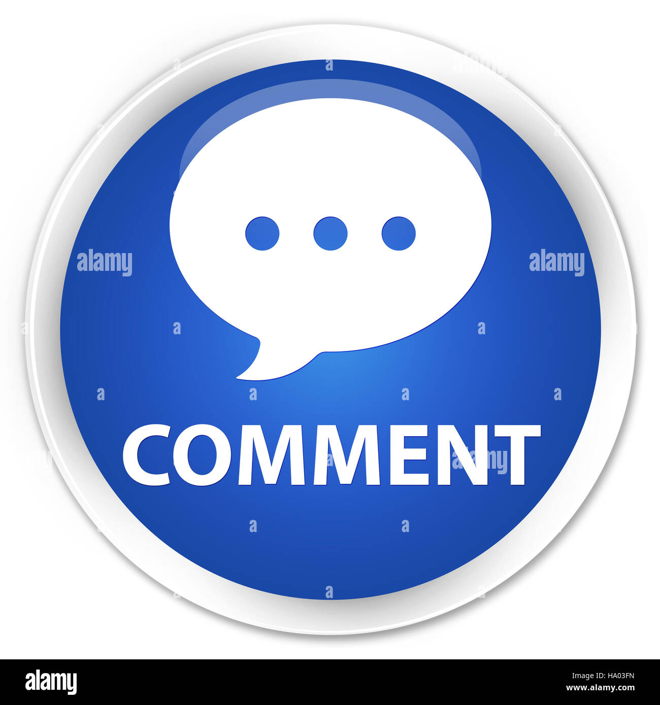 Comment (conversation icon) isolated on premium blue round button ...