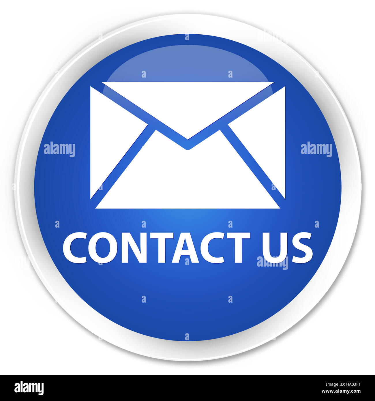 Contact us (email icon) isolated on premium blue round button abstract ...