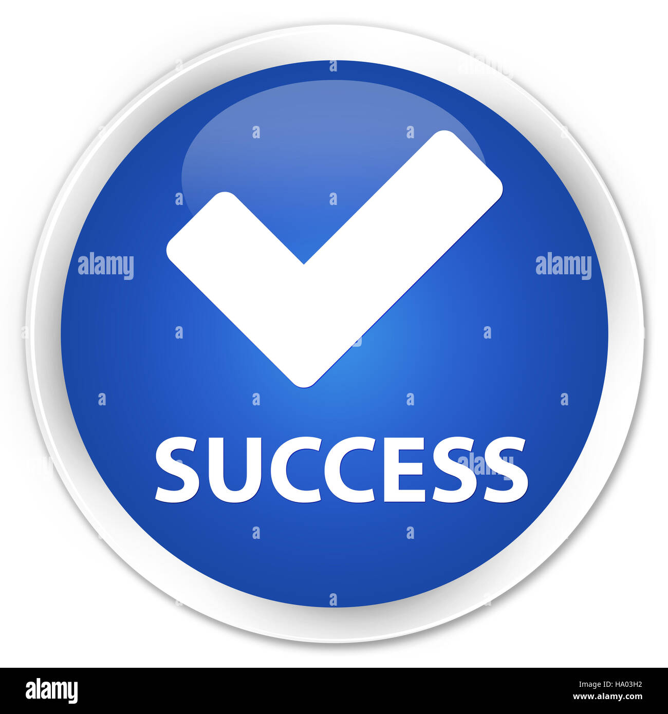 Success (validate icon) isolated on premium blue round button abstract ...