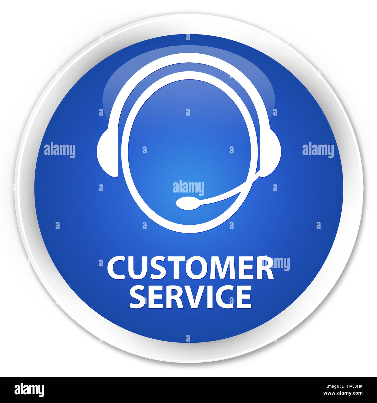 Customer service (customer care icon) isolated on premium blue round ...