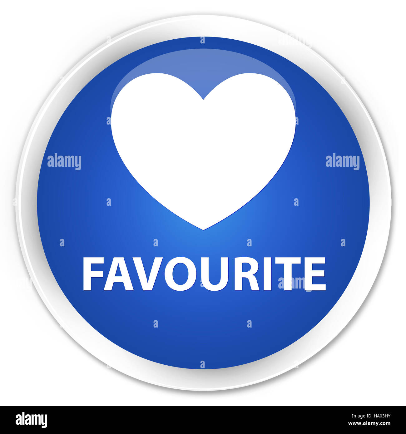 Favourite (heart icon) isolated on premium blue round button abstract ...