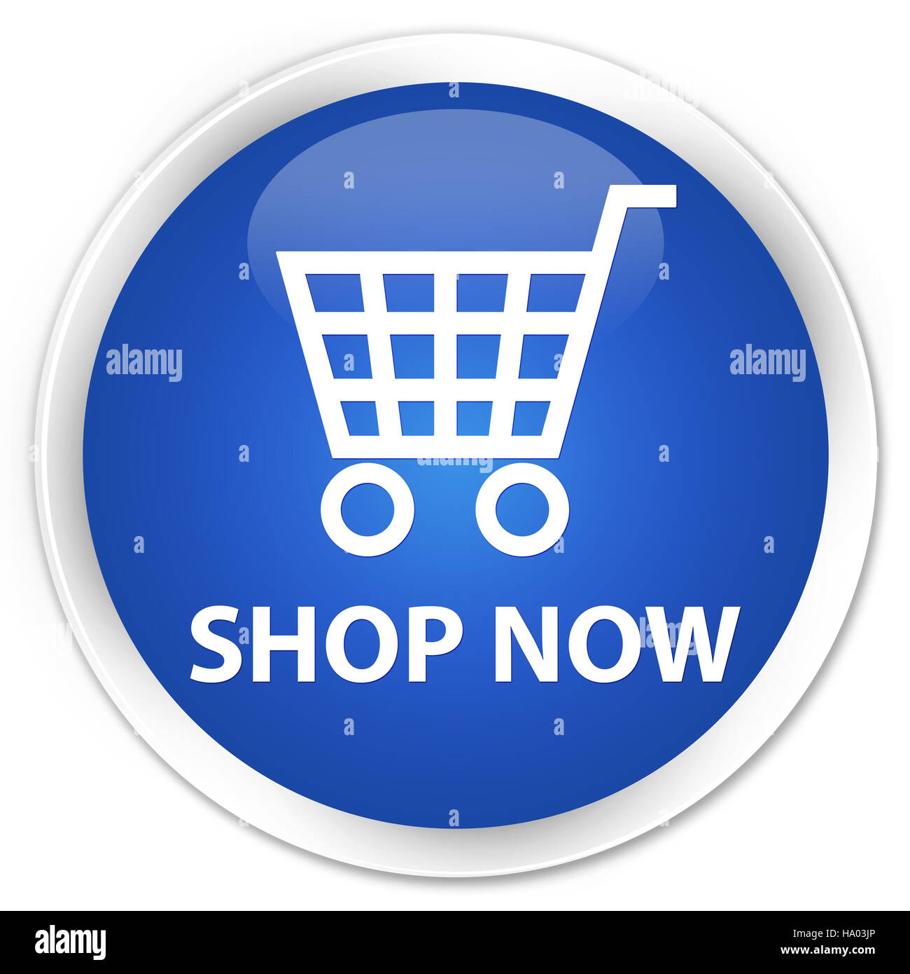 Shop now isolated on premium blue round button abstract illustration ...