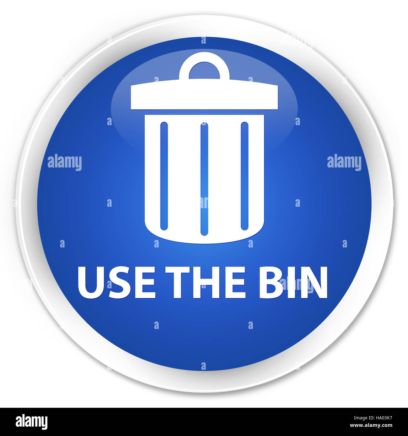 Use the bin (trash icon) isolated on premium blue round button abstract ...