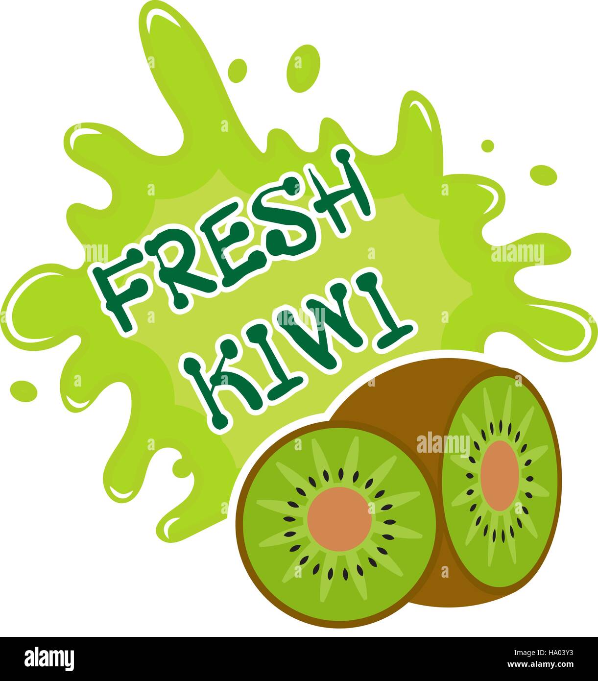 Water splash on kiwi fruit Stock Vector Images - Alamy