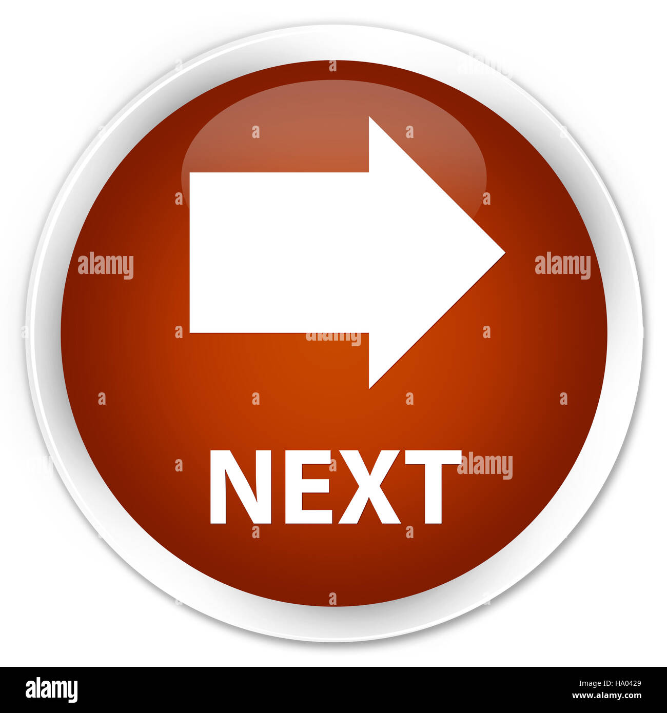 Next isolated on premium brown round button abstract illustration Stock ...