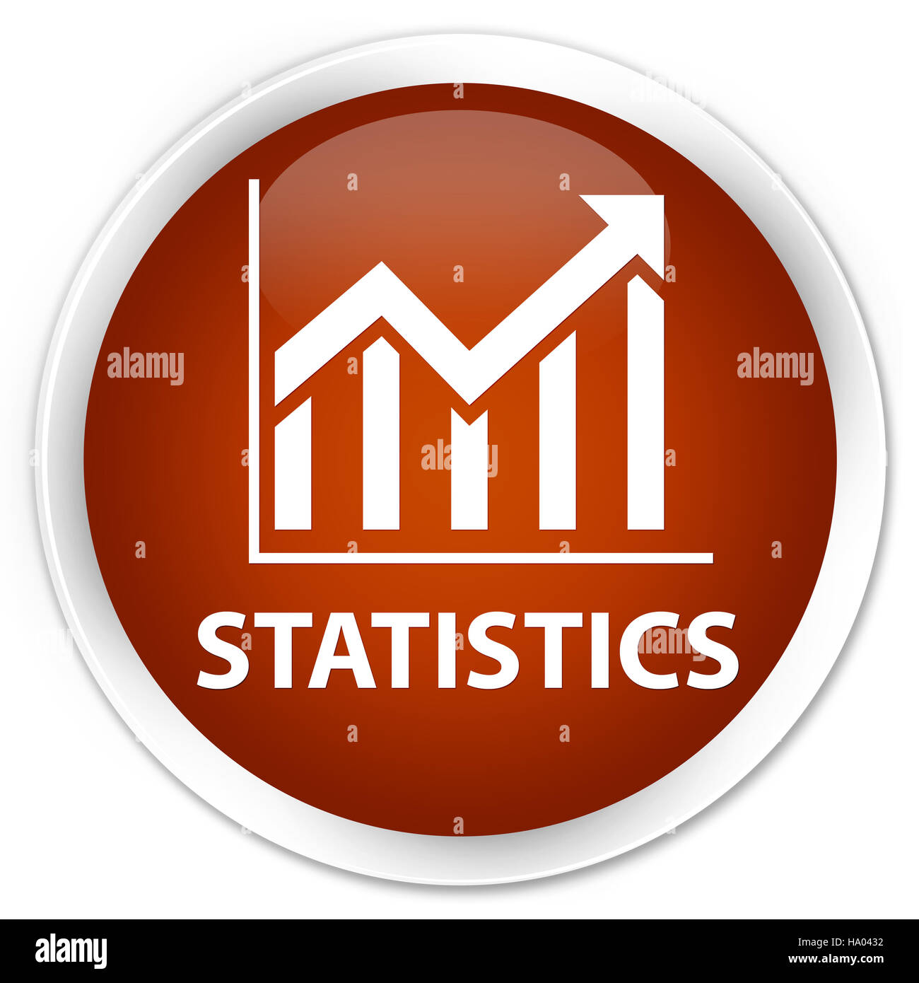Statistics isolated on premium brown round button abstract illustration ...