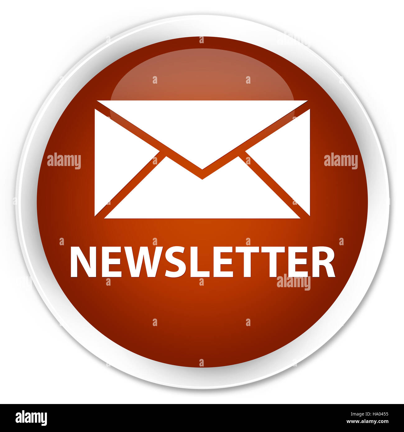 Newsletter isolated on premium brown round button abstract illustration ...