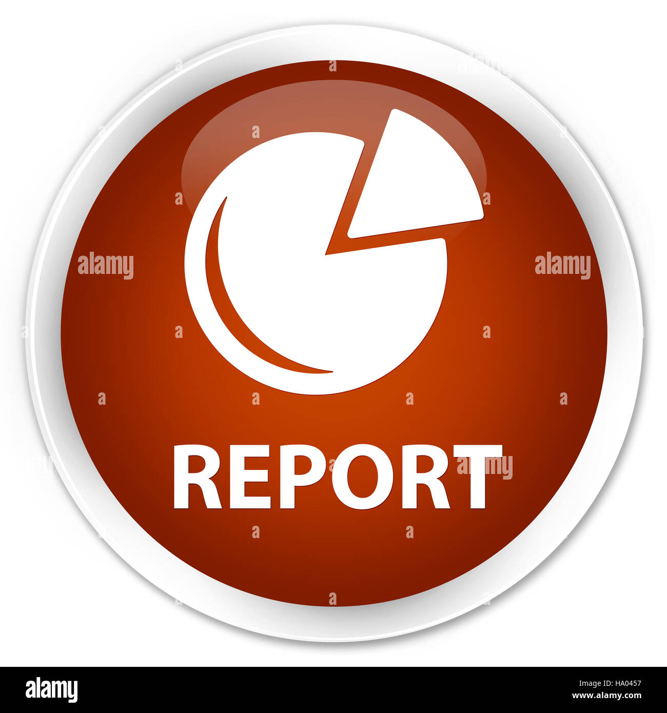 Report (graph icon) isolated on premium brown round button abstract ...