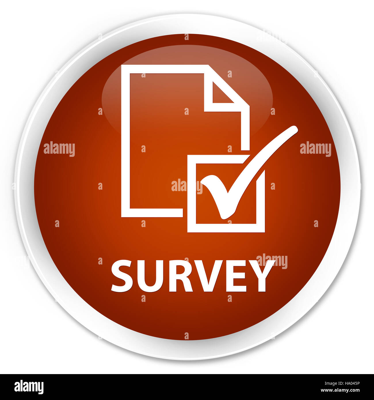 Survey isolated on premium brown round button abstract illustration ...